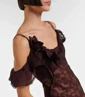 SELF-PORTRAIT Off-shoulder Lace Gown