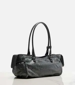 Balenciaga Le City East-west Leather Shoulder Bag - Grey