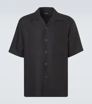 Zegna Linen Bowling Shirt - Brown