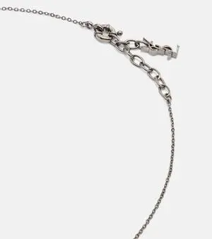 Saint Laurent Embellished Pendant Necklace - Black