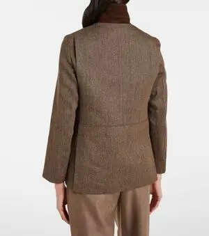 Loro Piana Suede-trimmed Linen Jacket