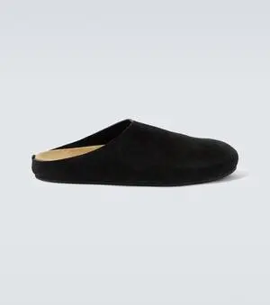 THE ROW Lucca Suede Slip-on Shoes - Black
