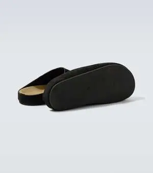 THE ROW Lucca Suede Slip-on Shoes - Black