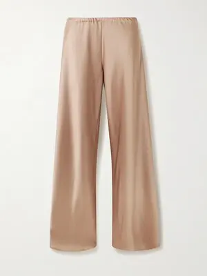 LA LIGNE Colby Satin Wide-leg Pants - Neutrals