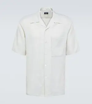 Zegna Linen Bowling Shirt - White