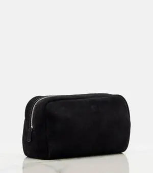 THE ROW Astra Small Suede Pouch - Black