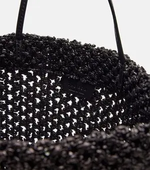 THE ROW Barn Small Raffia Tote Bag - Black