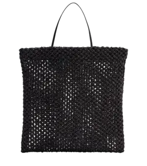 THE ROW Barn Small Raffia Tote Bag - Black