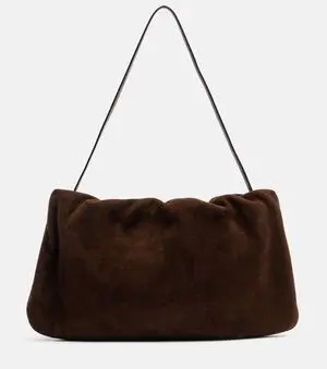 THE ROW Bourse Medium Suede Shoulder Bag - Brown