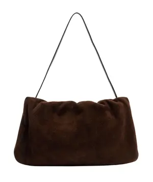 THE ROW Bourse Medium Suede Shoulder Bag - Brown