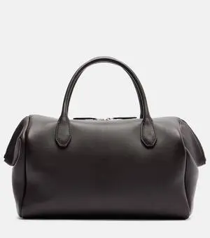 THE ROW Faye Leather Bowling Bag - Brown