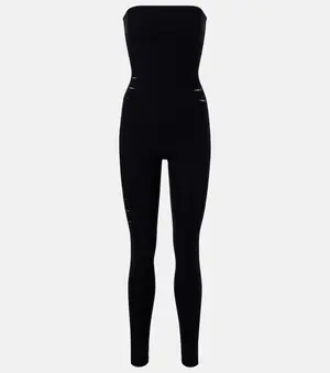 Wolford Slash Cutout Strapless Jersey Catsuit - Black