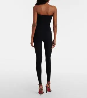 Wolford Slash Cutout Strapless Jersey Catsuit - Black