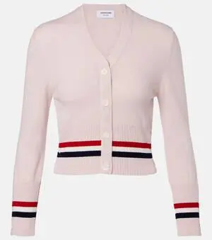 Thom Browne Cropped Cashmere Cardigan - Pink