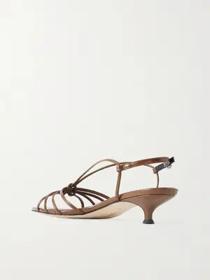 AeydĒ Amara Patent-leather Sandals - Brown