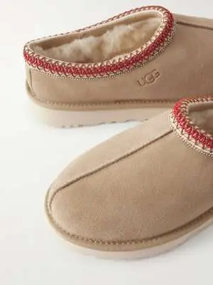 UGG Tasman Ii Shearling-lined Embroidered Suede Slippers