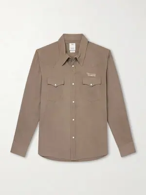 Visvim Four Corners Logo-embroidered Canvas Western Shirt - Brown