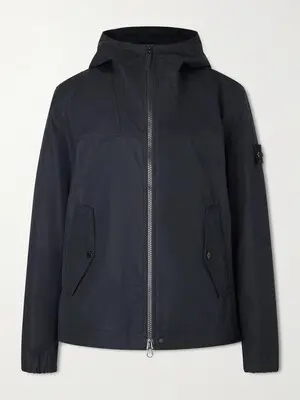 Stone Island Logo-appliquéd Hooded Parka - Black