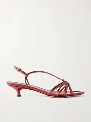 AeydĒ Amara Patent-leather Sandals - Red