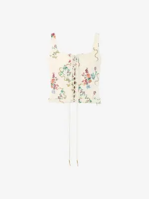 Alexander McQueen Summer Floral Corset Top - Multicolor
