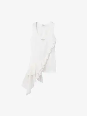 Alexander McQueen Asymmetric Ruffle Tank Top - Ivory