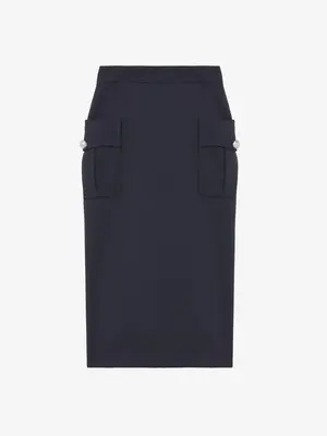 Alexander McQueen Pencil Skirt - Navy