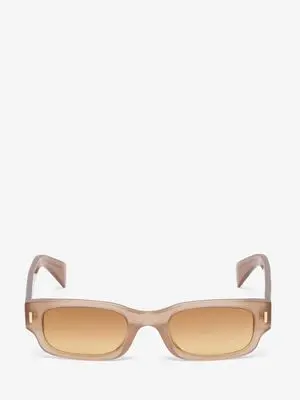 Alexander McQueen T-Bar Rivet Panthos Sunglasses Brown