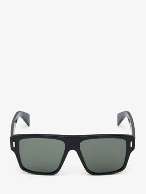 Alexander McQueen T-bar Rivet Square Sunglasses - Black