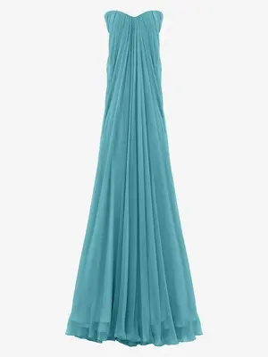 Alexander McQueen Evening Bustier Dress - Blue