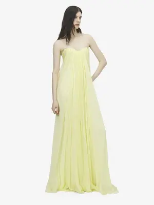 Alexander McQueen Evening Bustier Dress - Yellow