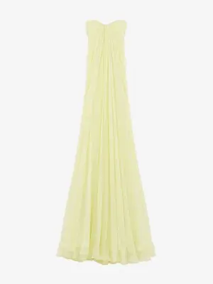 Alexander McQueen Evening Bustier Dress Yellow