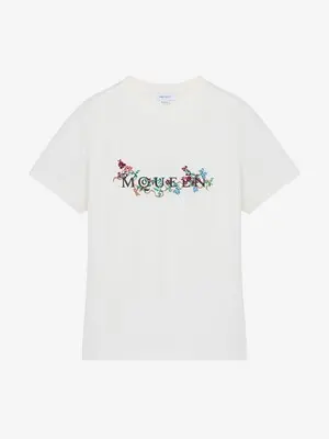 Alexander McQueen Floral Logo T-shirt - Ivory