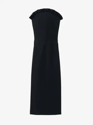 Alexander McQueen Crepon Trim Evening Dress - Black