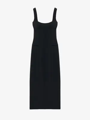 Alexander McQueen Corset Midi Dress - Black