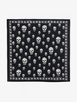 Alexander McQueen Pleated Skull Scarf - Black/ivory
