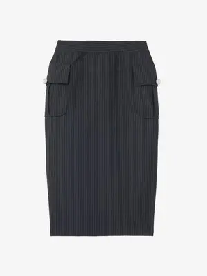 Alexander McQueen Pinstriped Pencil Skirt