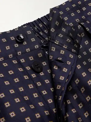 Saint Laurent Straight-leg Printed Silk-twill Shorts