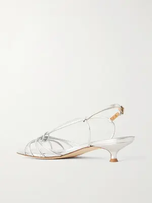 AeydĒ Amara Metallic Leather Sandals - Silver