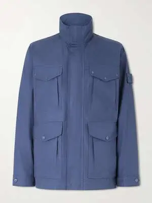 Stone Island Logo-appliquéd Cotton-canvas Field Jacket - Blue