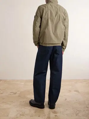 Stone Island Logo-appliquéd Recycled Crinkled-nylon Harrington Jacket