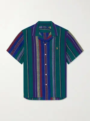 Polo Ralph Lauren Camp-collar Striped Linen Shirt - Multi