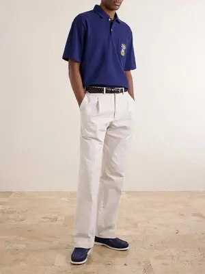 Polo Ralph Lauren Embroidered Cotton-piqué Polo Shirt - Blue