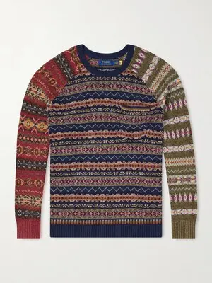 Polo Ralph Lauren Fair Isle Linen, Cotton And Silk-blend Sweater - Multi