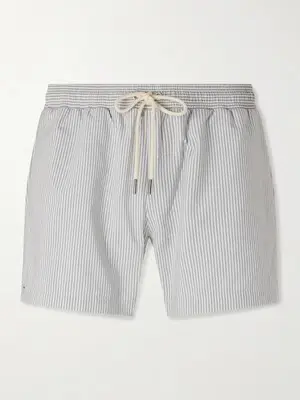 Orlebar Brown Jack Straight-leg Mid-length Striped Seersucker Swim Shorts - White