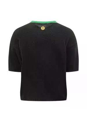 BARROW V-neck Knitted T-shirt - Black