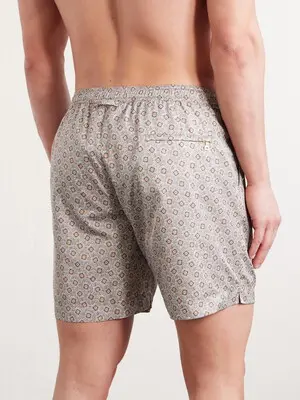 Orlebar Brown Bulldog Straight-leg Mid-length Seersucker Swim Shorts - Brown