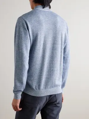Peter Millar Barlow Merino Wool, Linen And Cotton-blend Half-zip Sweater