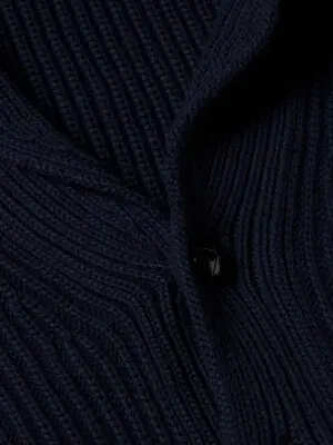 Mr P. Shawl-collar Ribbed Cotton And Cashmere-blend Cardigan