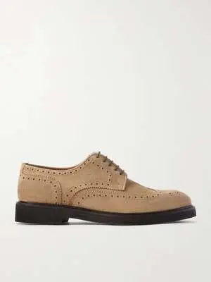 Mr P. Mr P. - Suede Brogues - Men - Neutrals  Beige
