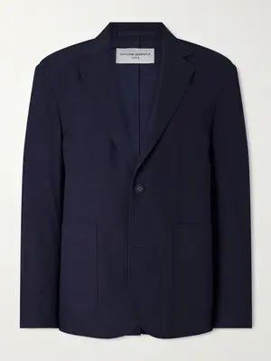 Officine Générale Cyril Organic Cotton-poplin Suit Jacket - Blue